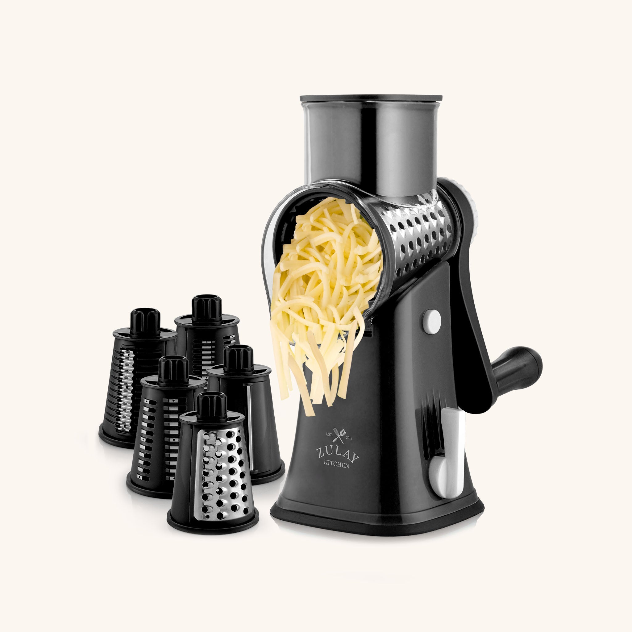 Rotary Cheese Grater with 5 Interchangeable Blades – Zulay Kitchen