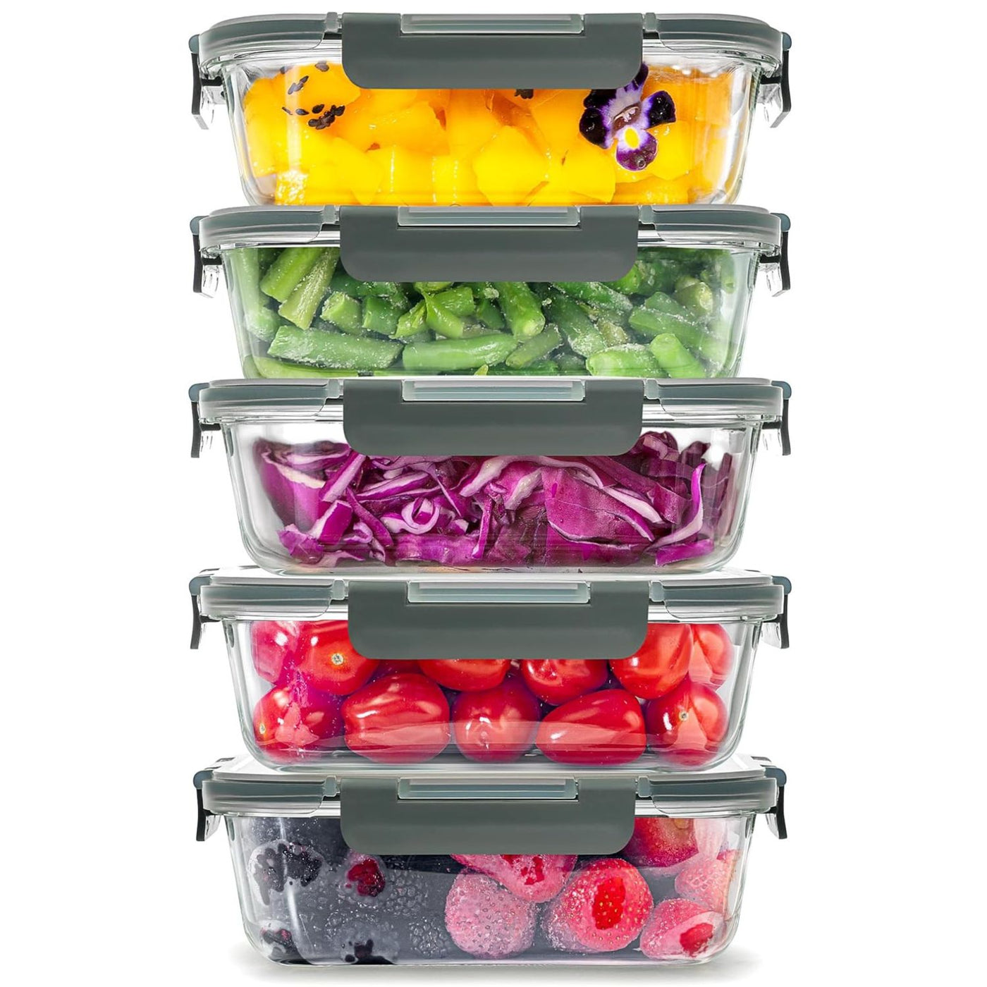 Snap Lock Glass Food Containers | Zulay Kitchen