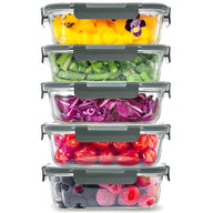 Snap Lock Glass Food Containers | Zulay Kitchen