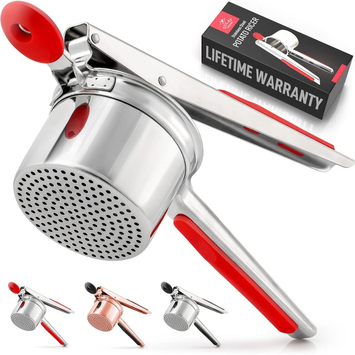 Stainless Steel Potato Ricer - 13.5 oz Online | Zulay Kitchen - Save ...