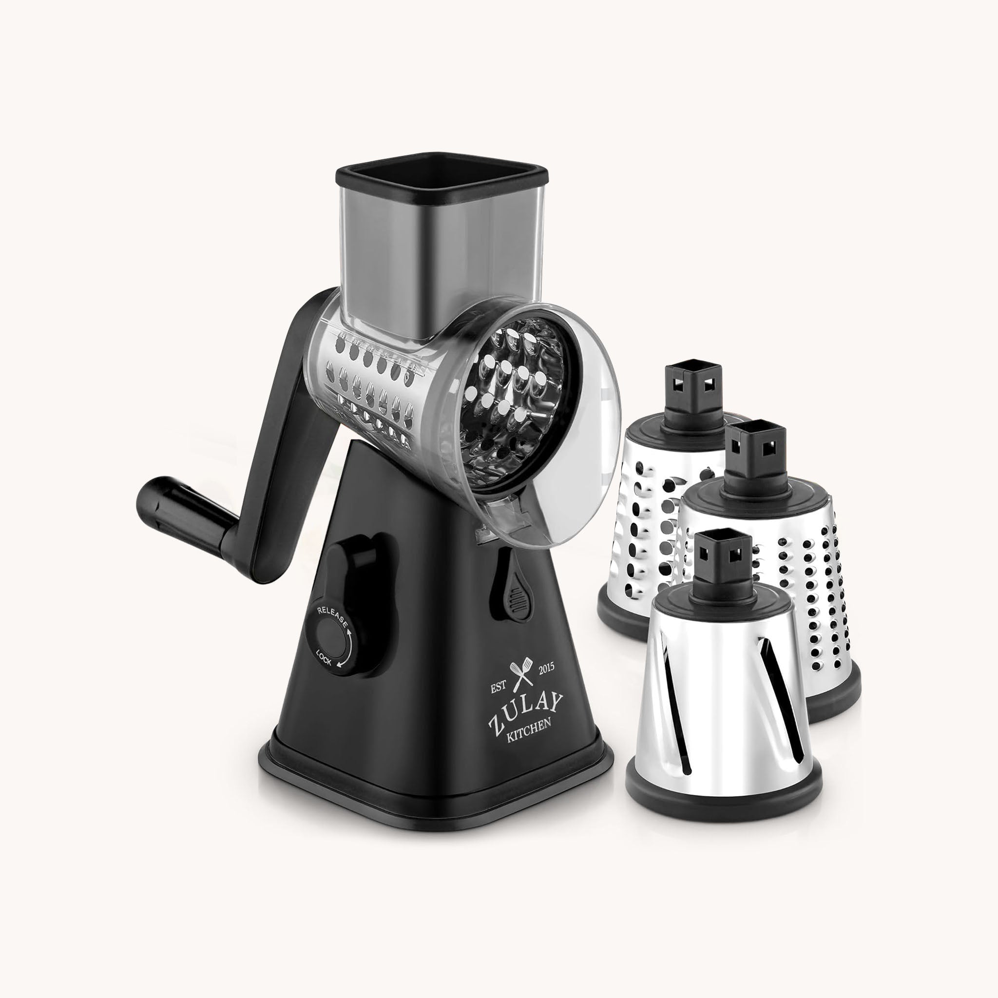 Rotary Cheese Grater with 5 Interchangeable Blades – Zulay Kitchen