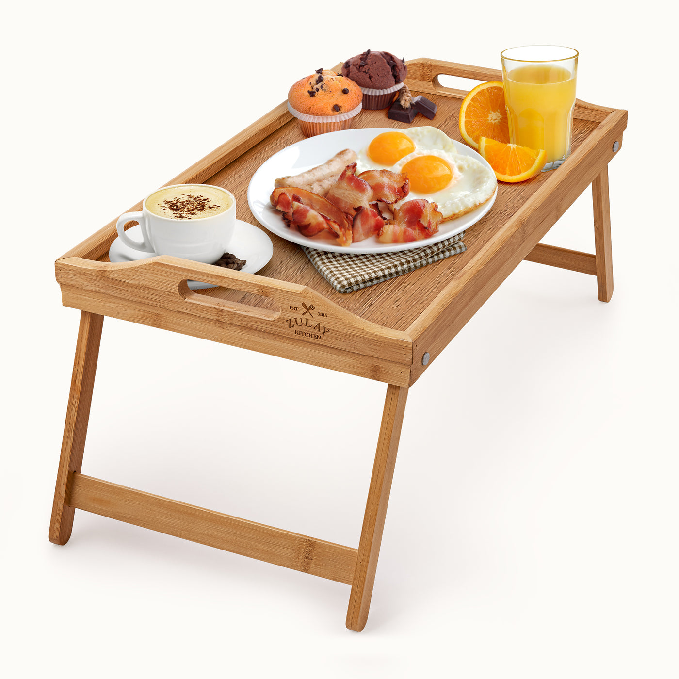 Bamboo Breakfast Bed Tray - Versatile, Foldable, and Durable