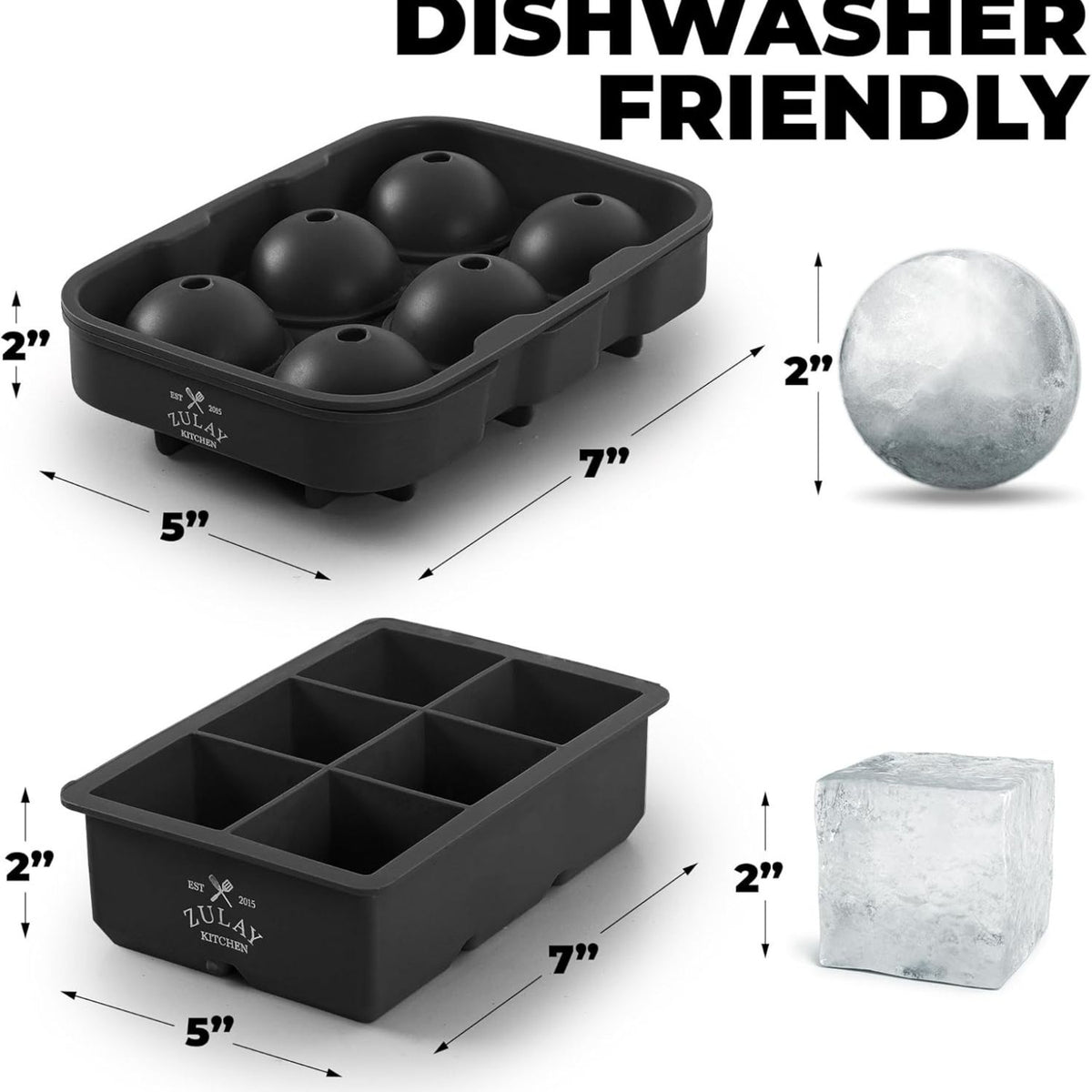 Silicone Square Ice Cube Mold & Ice Ball Mold |Zulay Kitchen