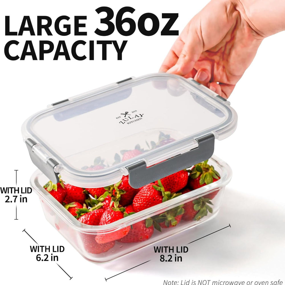 Snap Lock Glass Food Containers | Zulay Kitchen