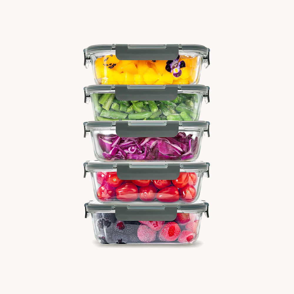 Snap Lock Glass Food Containers | Zulay Kitchen