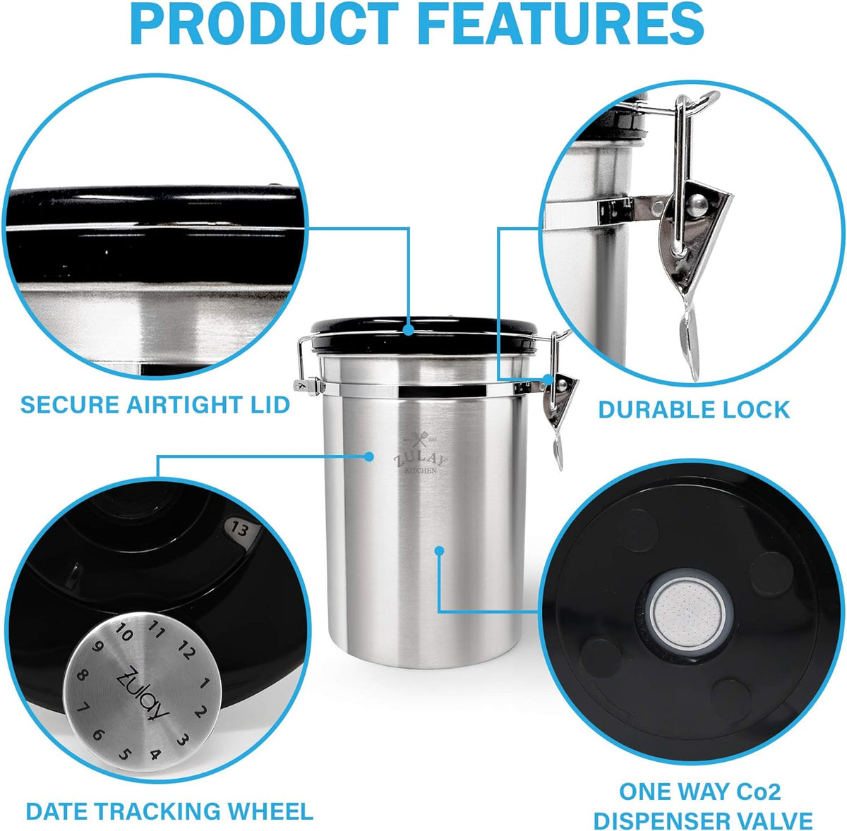 Stainless Steel Coffee Canister – Airtight Storage for Freshness