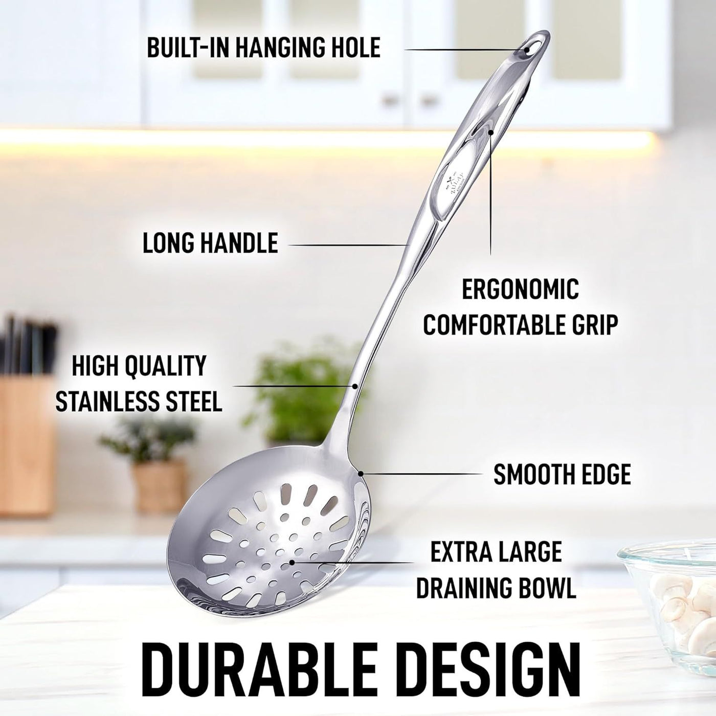 Stainless Steel Skimmer Spoon | Zulay Kitchen