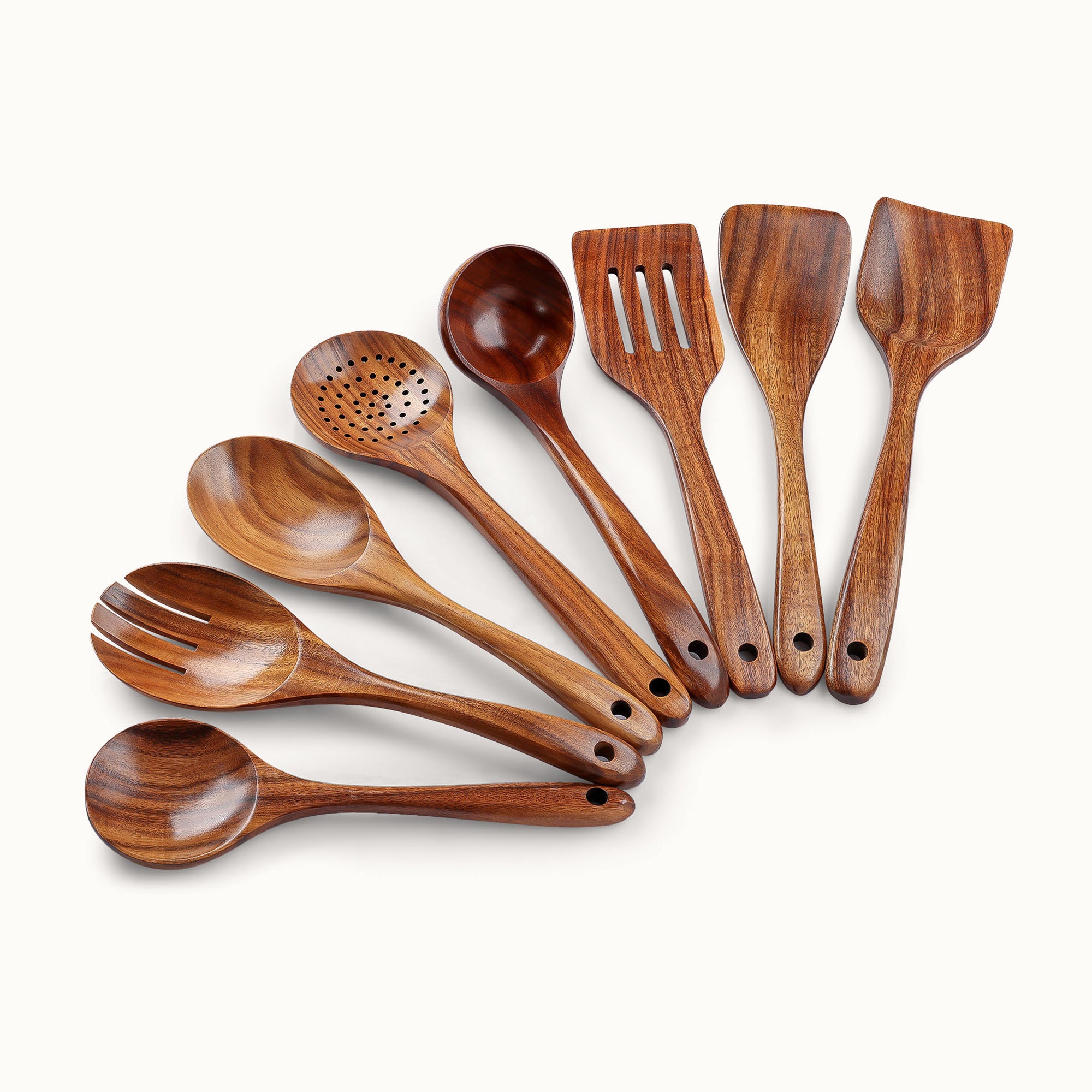 Teak Wood Utensils Set - Wooden Kitchen Utensils – Zulay Kitchen