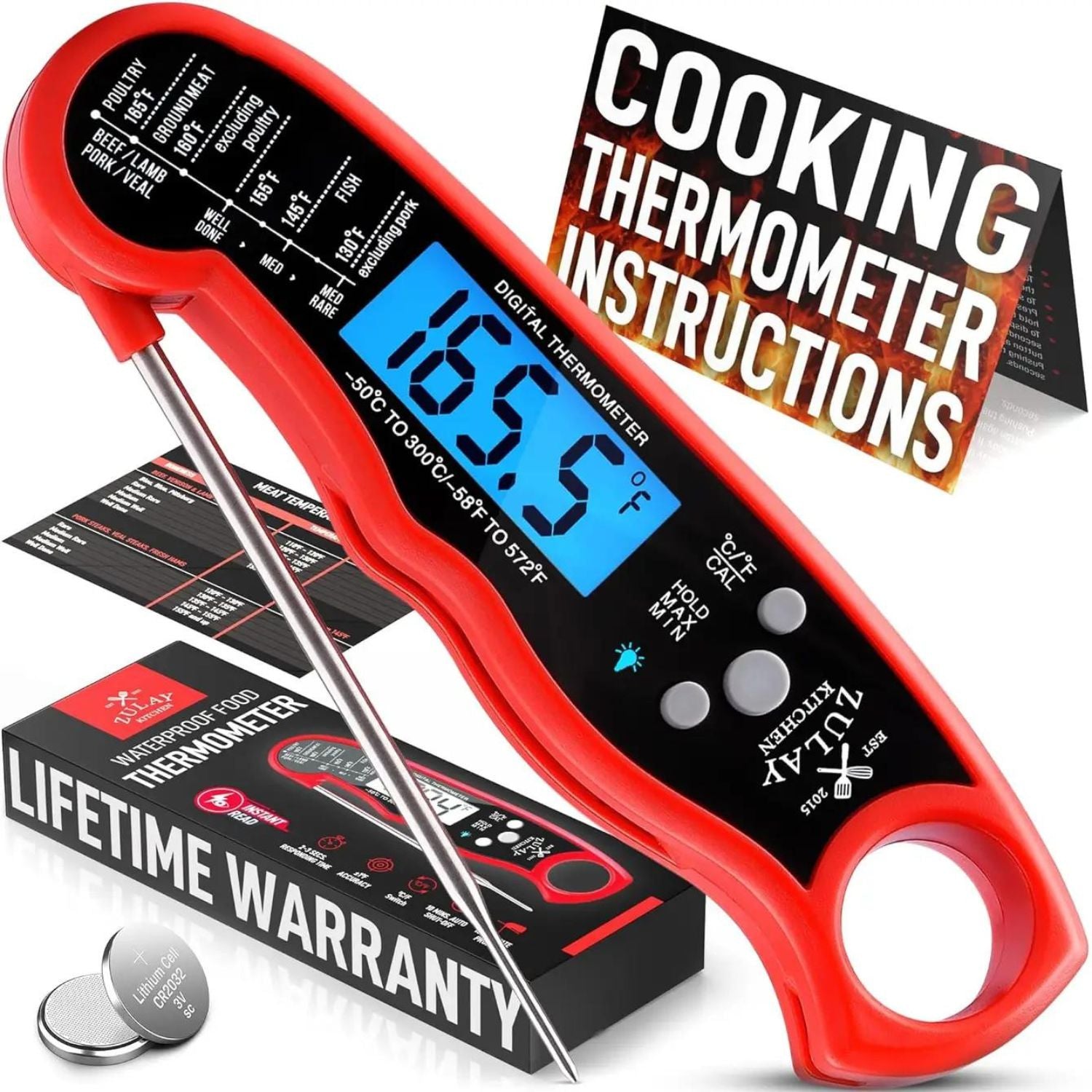 Digital Food Thermometer for Cooking & Grilling