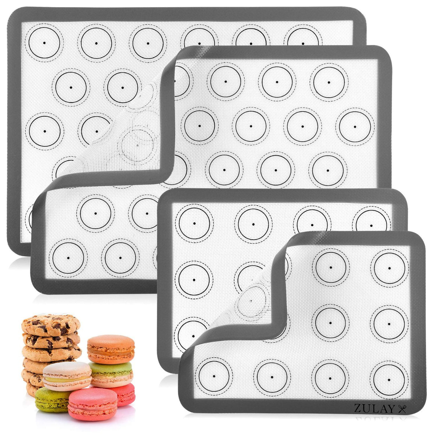 Macaron Silicone Baking Mats - 4 Piece Set | Zulay Kitchen