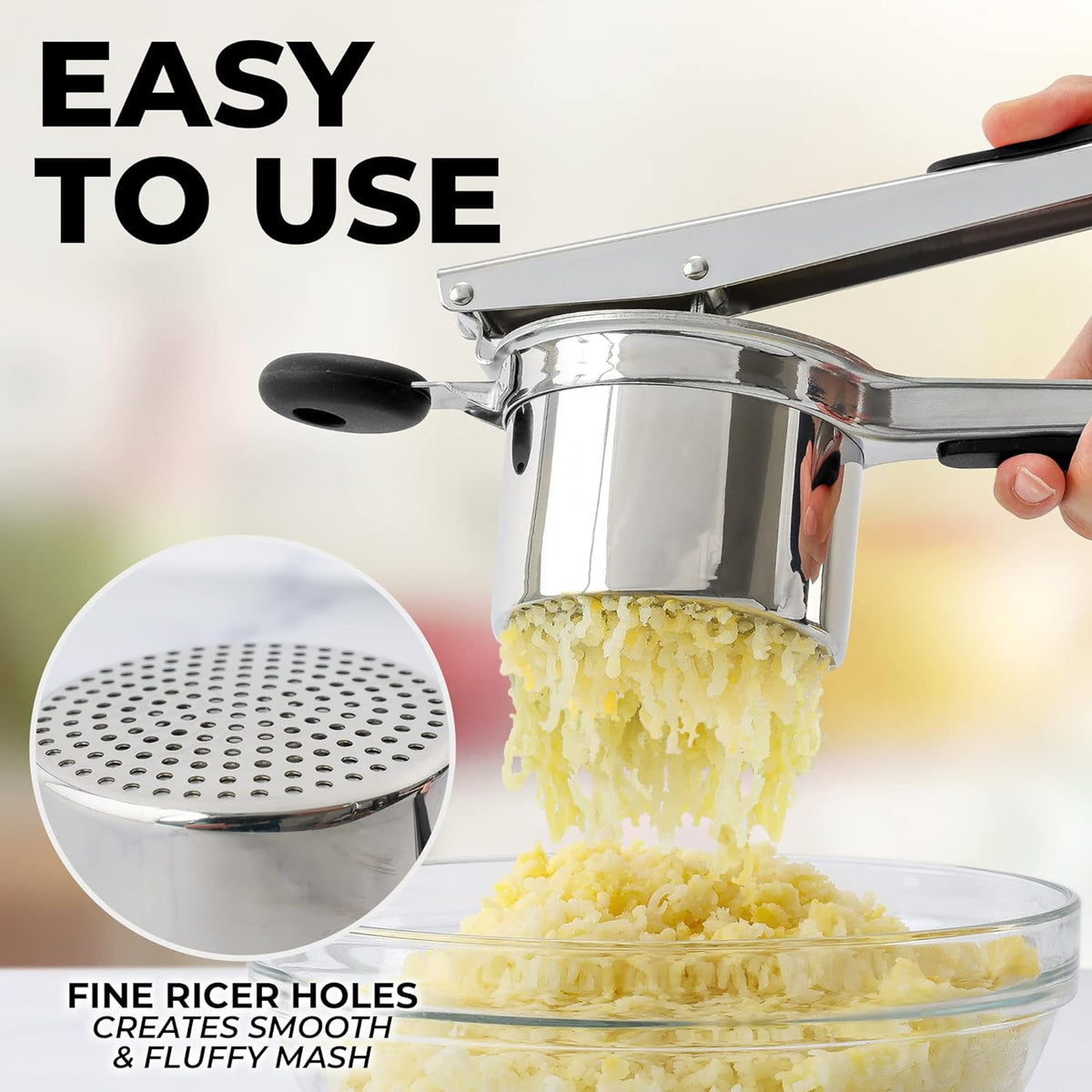 Stainless Steel Potato Ricer - 13.5 oz Online | Zulay Kitchen - Save ...