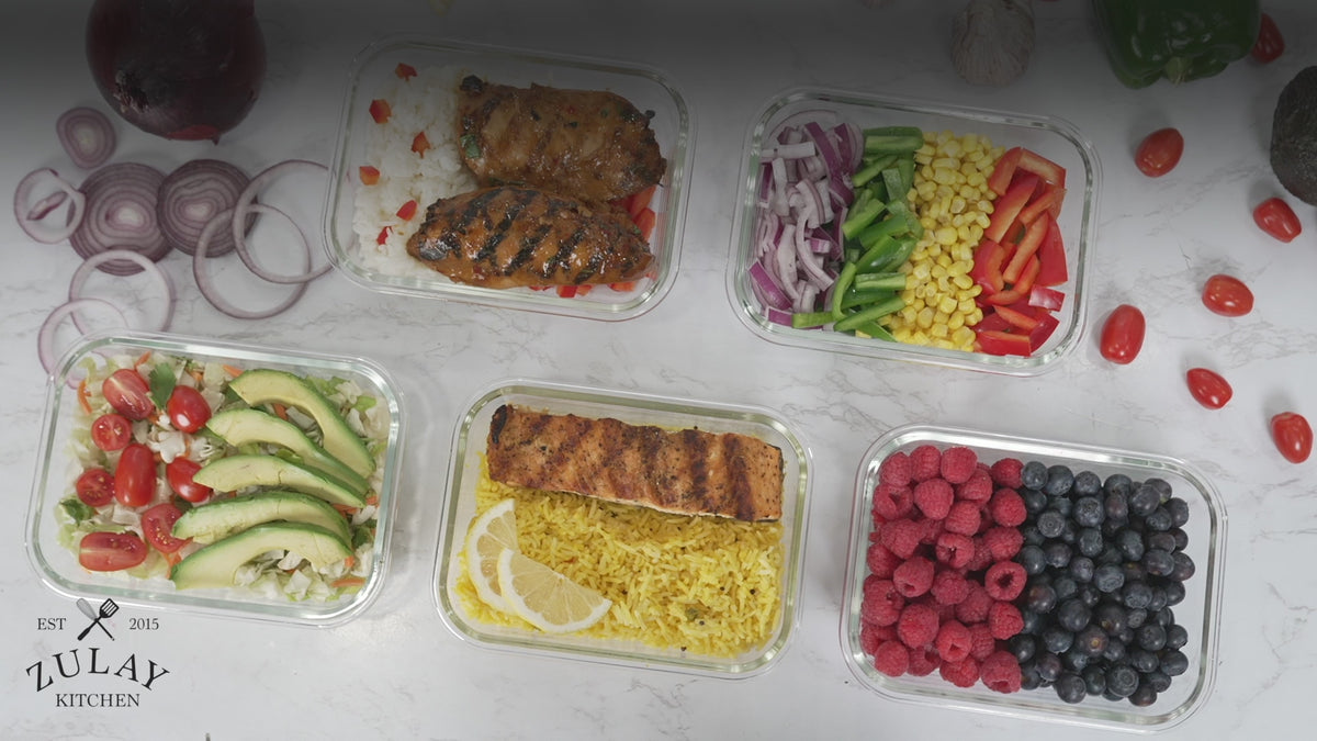 Snap Lock Glass Food Containers | Zulay Kitchen