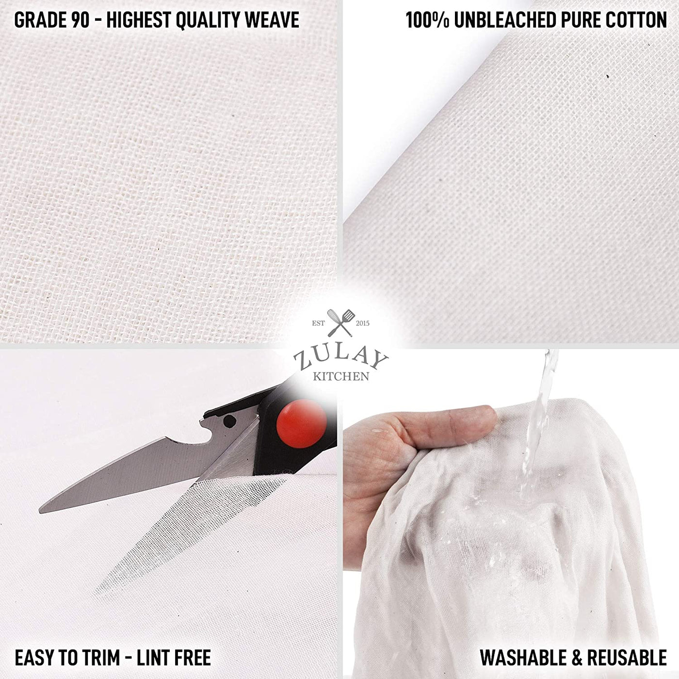 Food Grade Cheese Cloths (Cotton) | Zulay Kitchen